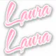 Laura Decorative Name in Pink x2 Sticker | Zazzle