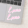 Laura Decorative Name in Pink x2 Sticker | Zazzle