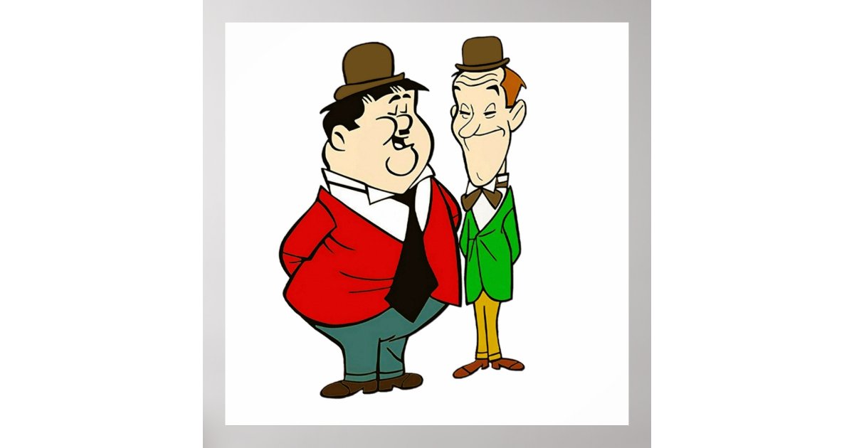 Laurel and Hardy cartoon Poster | Zazzle