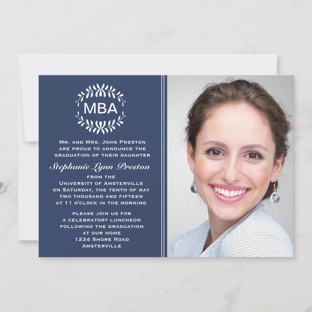 Laurel Branches Photo Graduation Invitation / Anno | Zazzle