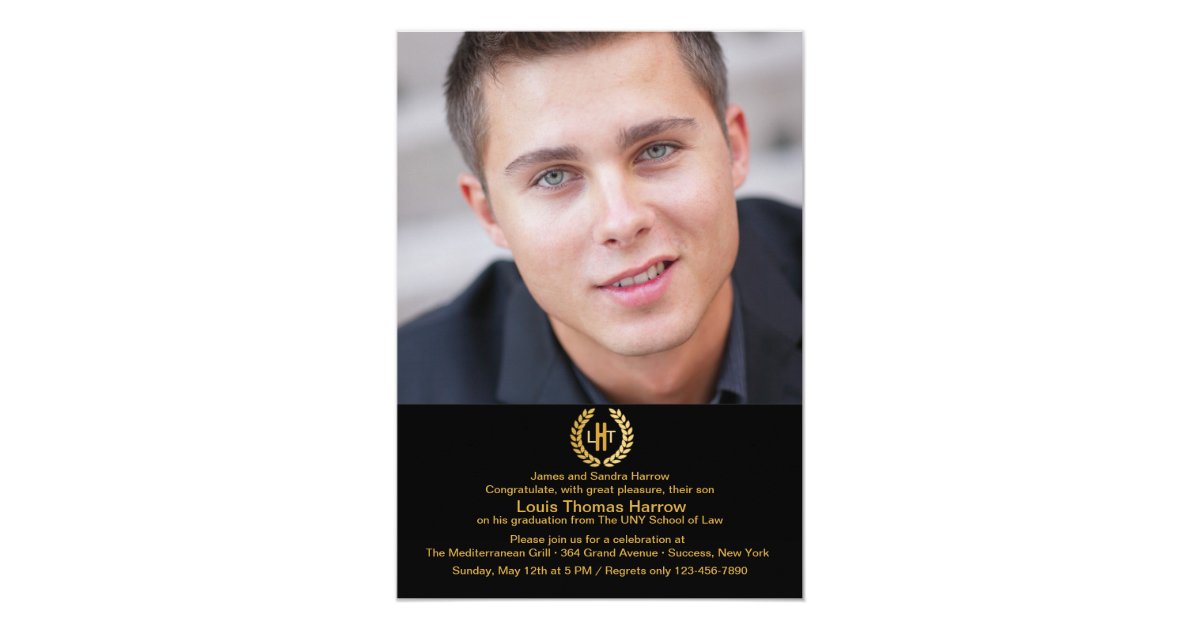 Laurel Crown Photo Graduation Invitation | Zazzle.com