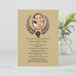 Laurel Leaf Photo Graduation Invitation | Zazzle