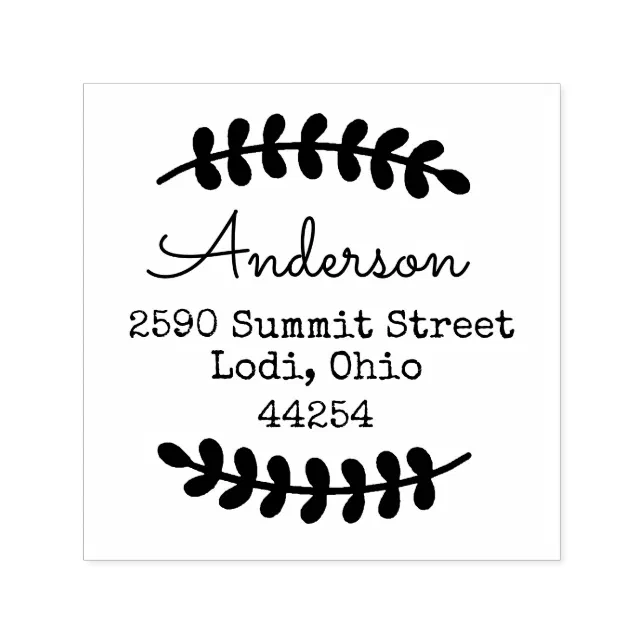 Laurel Leaf Simple Self-inking Stamp | Zazzle