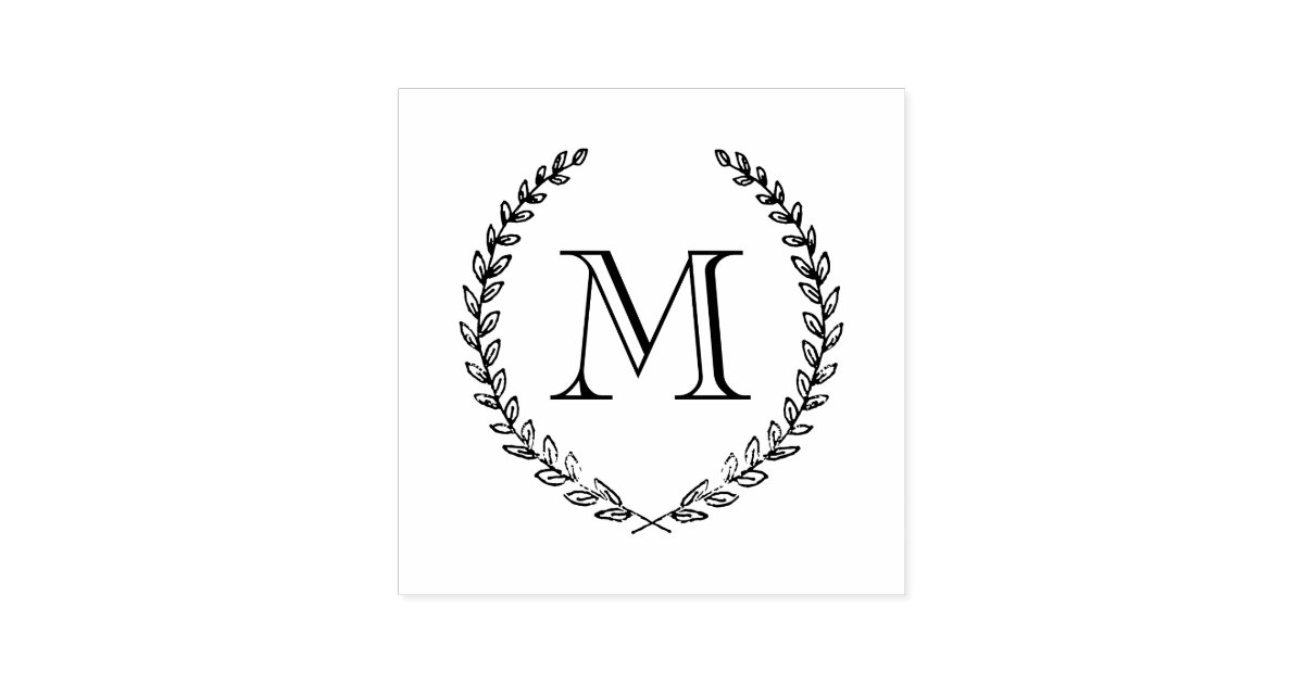 Laurel Monogram Stamp | Zazzle
