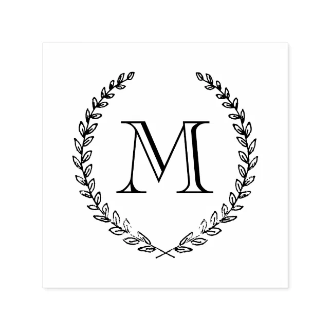 Laurel Monogram Stamp | Zazzle