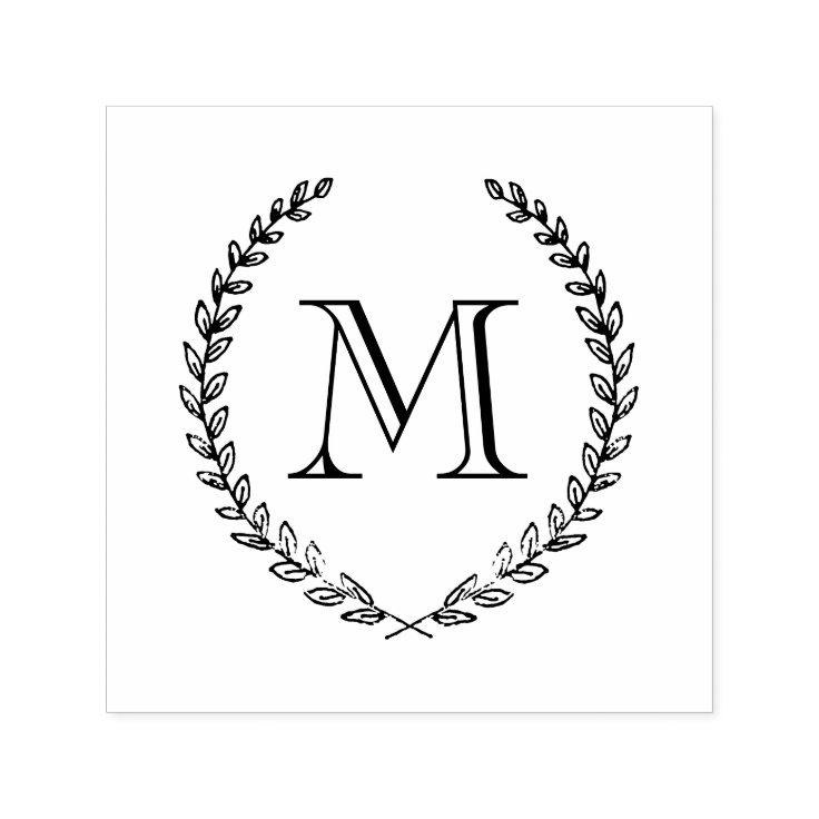 Laurel Monogram Stamp | Zazzle