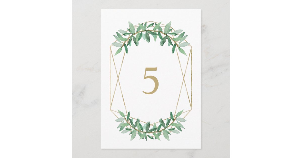 Laurel Olive Leaf Table Number Cards | Zazzle