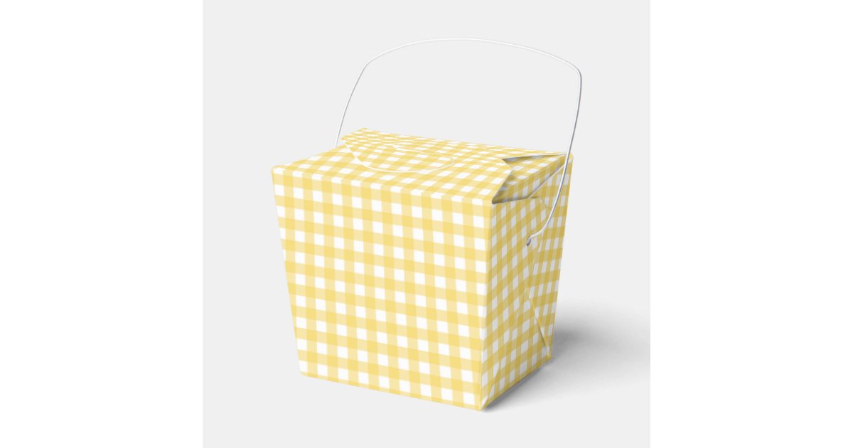 Lauren Yellow Gingham Favor Boxes | Zazzle