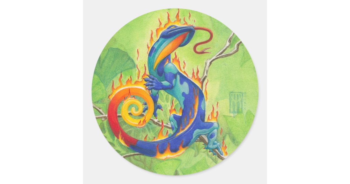 Lava Salamander Classic Round Sticker | Zazzle