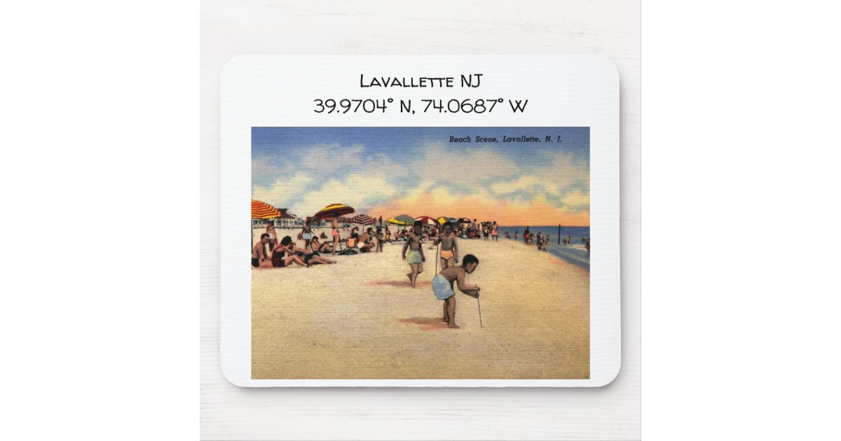 Lavallette NJ Map Coordinates Vintage Style Mouse Pad | Zazzle