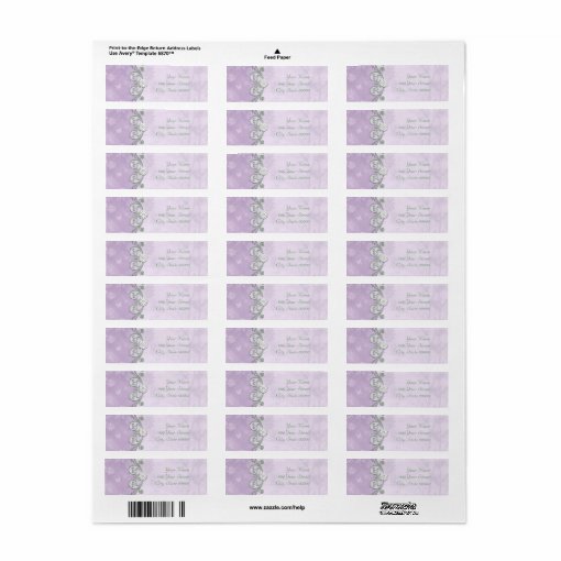 Lavender and Green Spring Floral Wedding Label | Zazzle