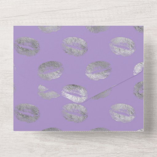 Lavender and Silver Floral Wedding All In One Invitation | Zazzle