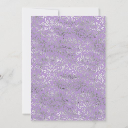 Lavender and Silver Floral Wedding Invitation | Zazzle