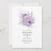 Lavender and Silver Floral Wedding Invitation | Zazzle