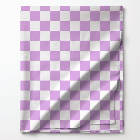 Purple White Checkered Checkerboard Square Pattern Fabric | Zazzle
