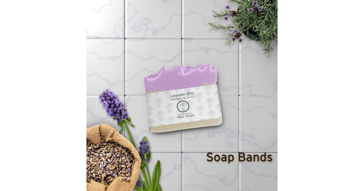 Lavender Artisan Soap Band Wrap Packaging | Zazzle