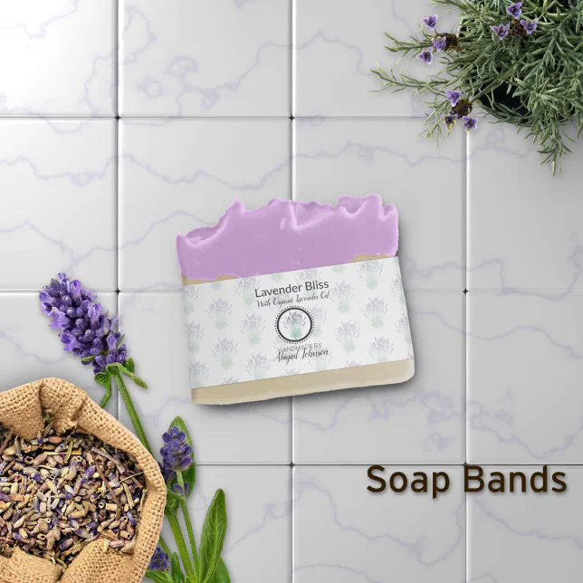 Lavender Artisan Soap Band Wrap Packaging | Zazzle