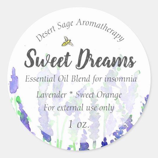 Lavender Bee Essential Oil Aromatherapy Label | Zazzle.com
