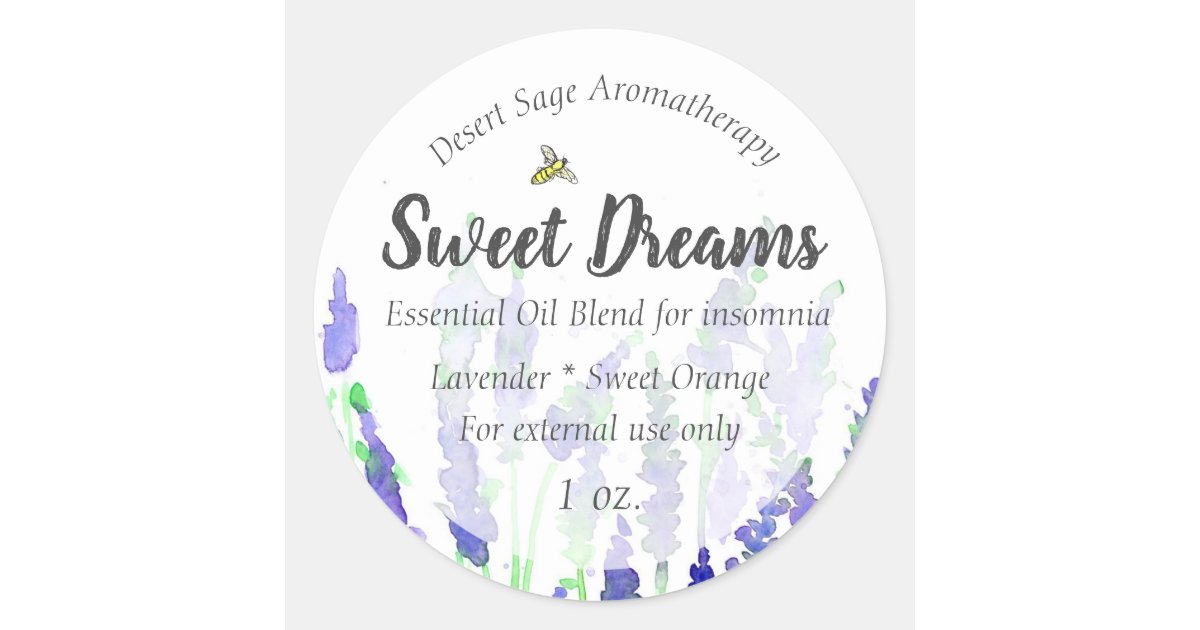 Lavender Bee Essential Oil Aromatherapy Label | Zazzle