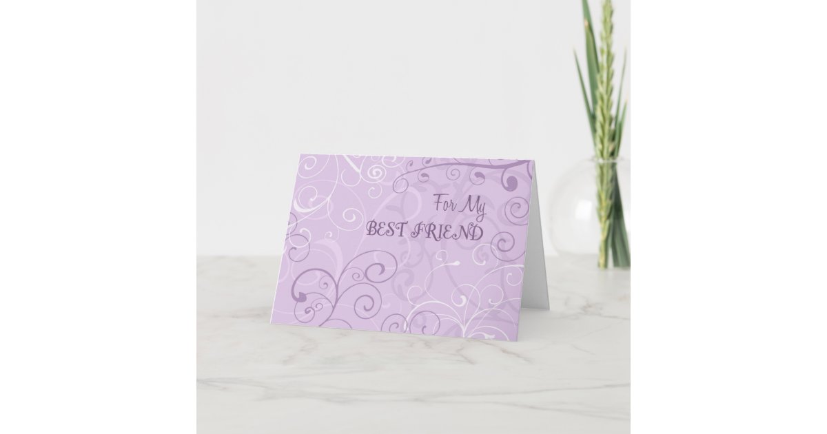 Lavender Best Friend Thank You Bridesmaid Card | Zazzle