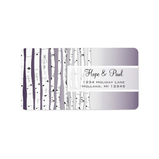 Lavender Birch Tree Return Address Label | Zazzle.com