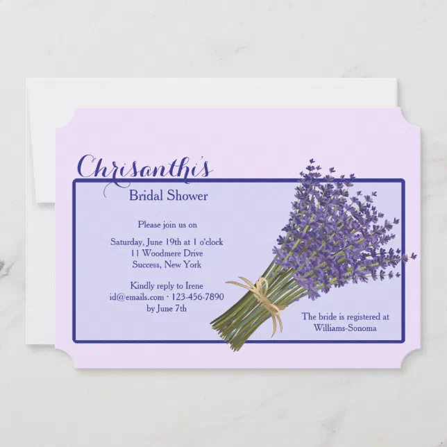 Lavender Bouquet Invitation | Zazzle