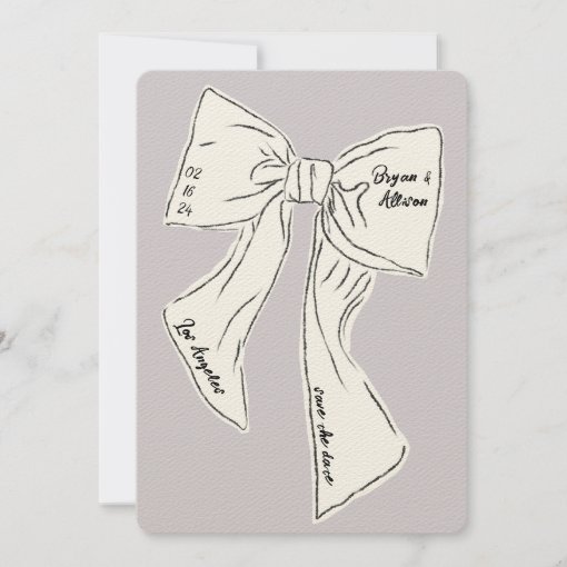 Lavender bow save the date wedding invitation | Zazzle