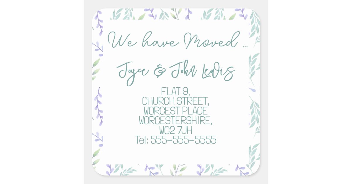 LAVENDER Change of Address Stickers | Zazzle
