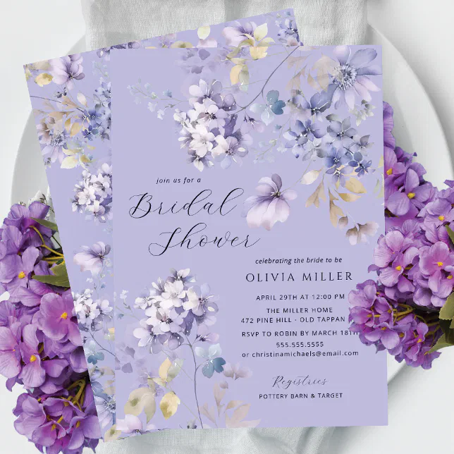 Lavender Dreams Bridal Shower Invitations | Zazzle