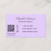 Lavender eucalyptus greenery QR code Business Card | Zazzle