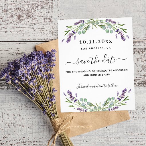 Lavender eucalyptus wedding budget save the date flyer | Zazzle