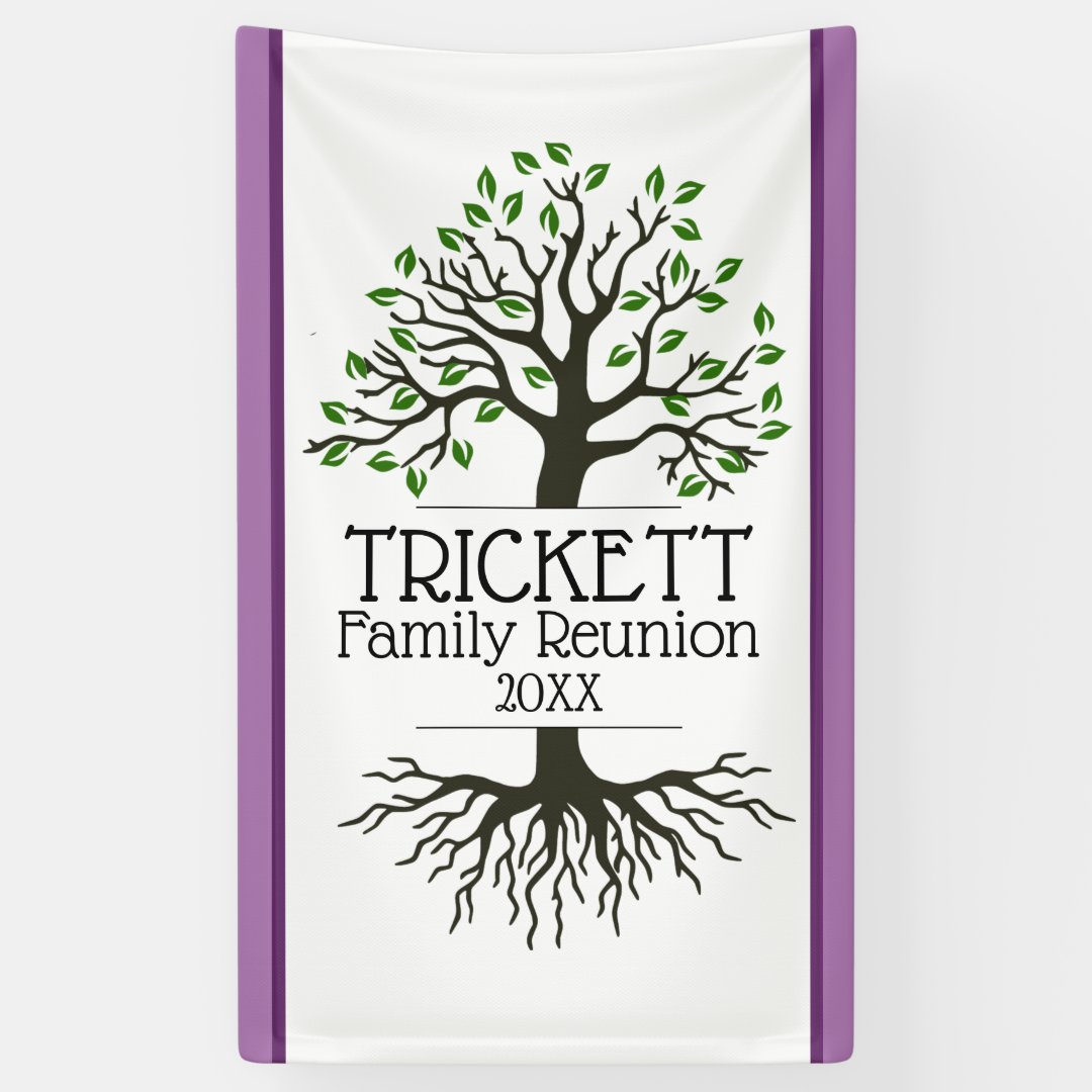 Lavender Family Tree Family Reunion Banner | Zazzle