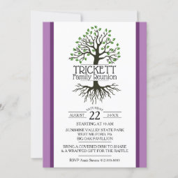 Lavender Family Tree Family Reunion Invitation | Zazzle