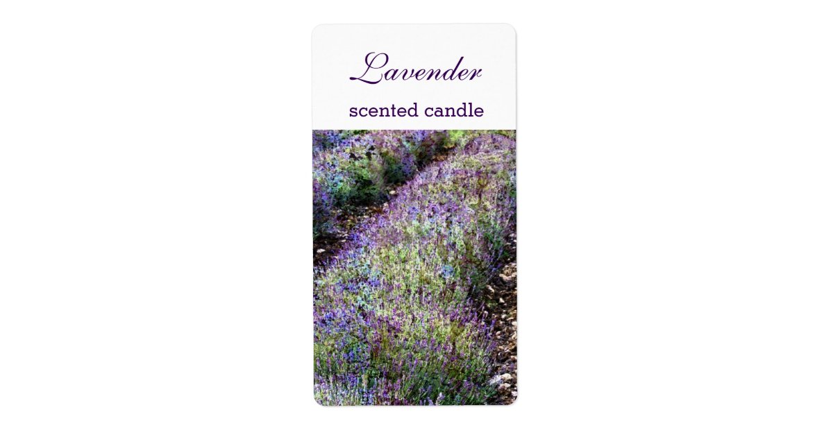 lavender field scented candlecustomized label | Zazzle