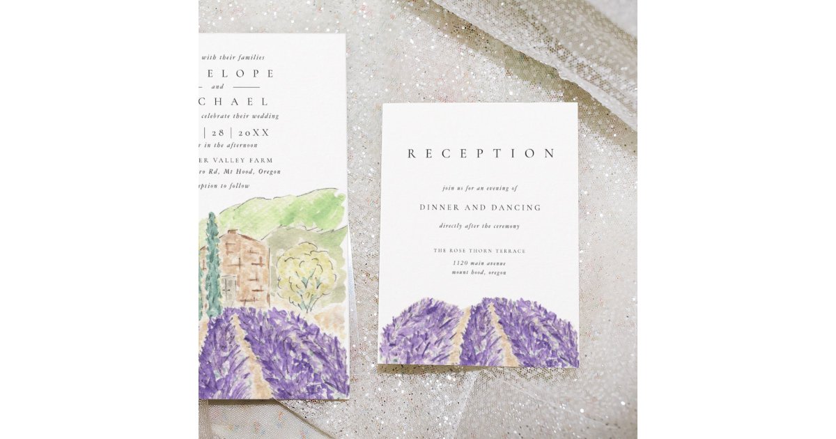 Lavender Fields Wedding Reception Enclosure Invitation | Zazzle