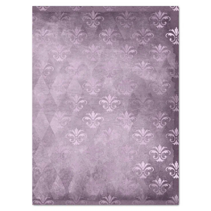 Lavender Fleur de Lis Damask Decoupage Tissue Paper | Zazzle