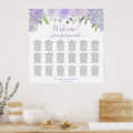 Lavender Floral 18 Table Wedding Seating Chart | Zazzle