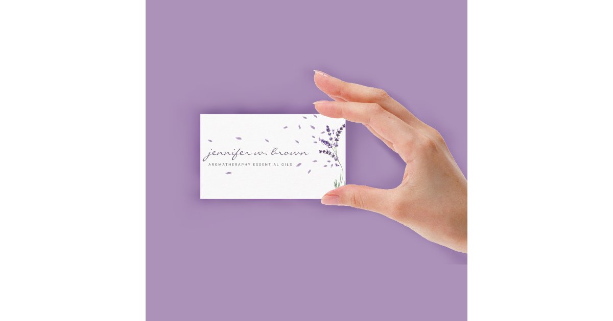 Lavender floral Essential Oils Business Card | Zazzle