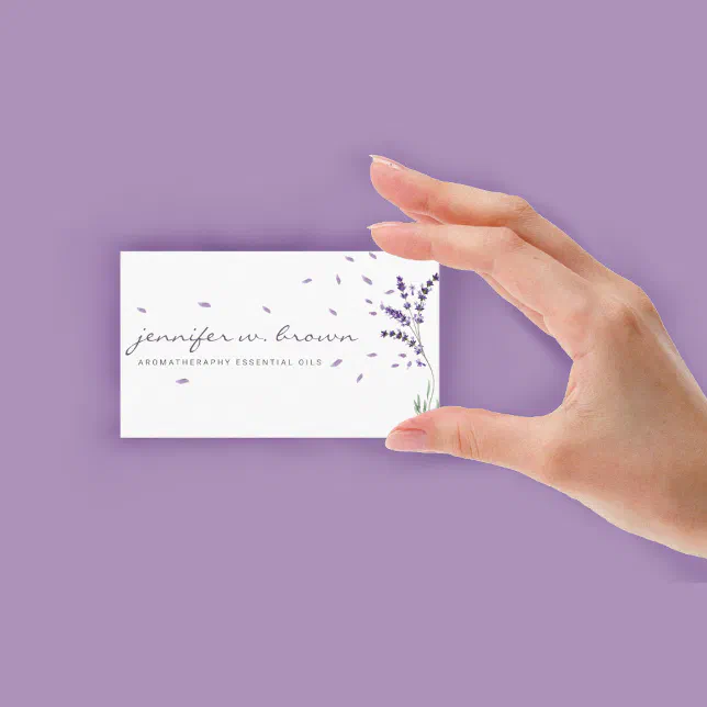 Lavender floral Essential Oils Business Card | Zazzle