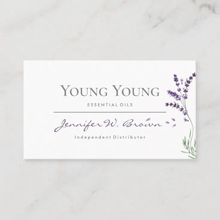 Lavender floral Essential Oils Distributor Business Card | Zazzle