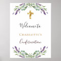 Lavender floral greenery Confirmation welcome Poster | Zazzle