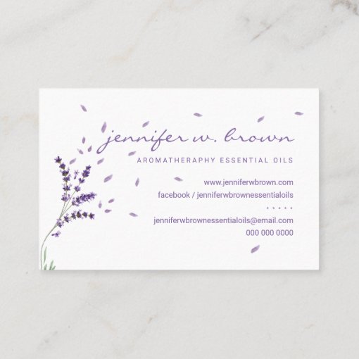 Lavender floral leaves Essential Oils Business Card | Zazzle