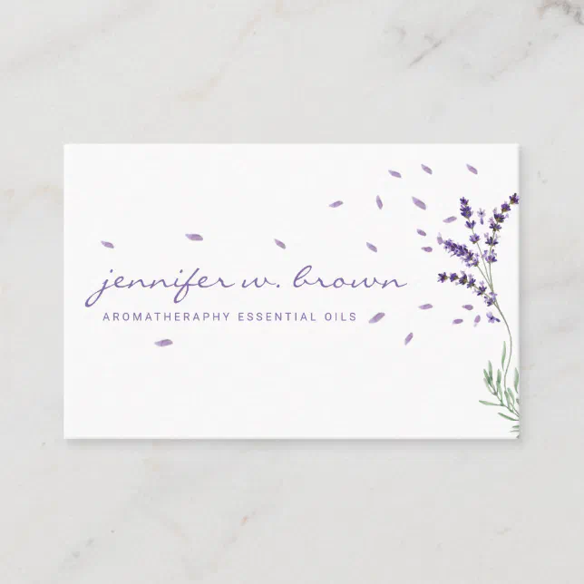 Lavender floral leaves Essential Oils Business Card | Zazzle
