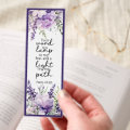 Lavender Floral Religious Bible Verse Custom Name Bookmarks | Zazzle