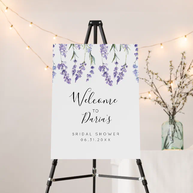 Lavender Floral Welcome Sign | Zazzle