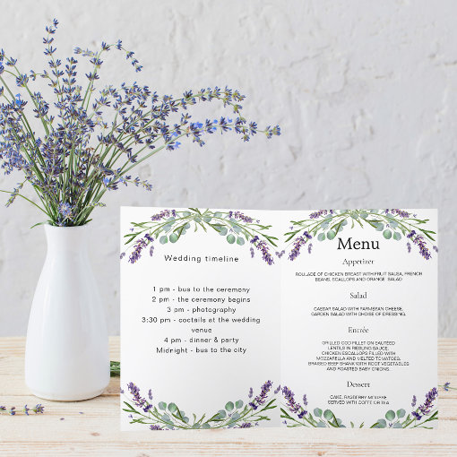 Lavender florals photo welcome program menu | Zazzle