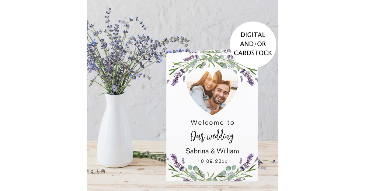 Lavender florals photo welcome program menu | Zazzle