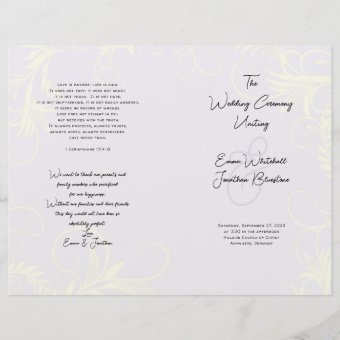 Lavender Flourish Folded Church Wedding Program | Zazzle