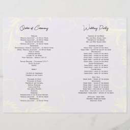 Lavender Flourish Folded Church Wedding Program | Zazzle