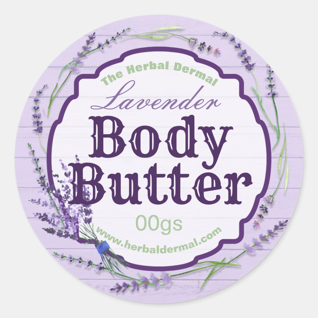 Lavender Flower Purple Body Butter Labels | Zazzle